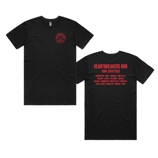 Heartbreakers Bar Tour Black Tee – sound-merch.com.au
