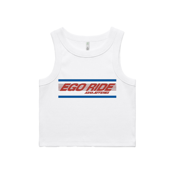 Asha Jefferies / Ego Ride White Tank – sound-merch.com.au