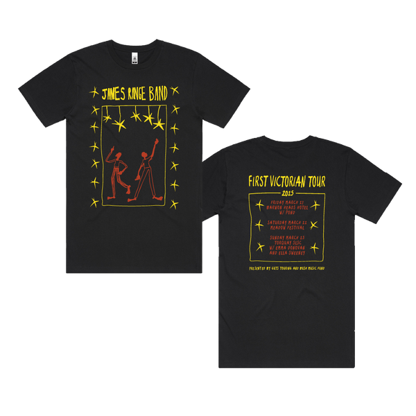 James Range Band / First Victorian Tour Black T-Shirt – sound-merch.com.au
