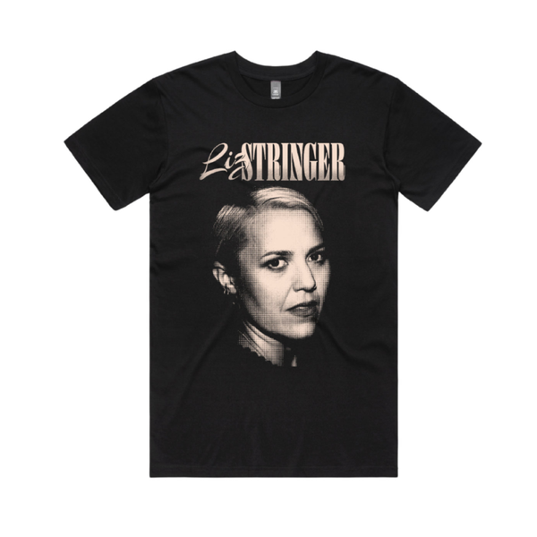 Liz Stringer / Sebi White Design Black T-Shirt – sound-merch.com.au