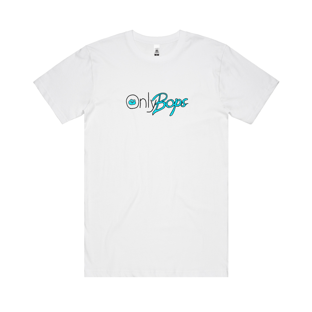 Only Bops / White T-Shirt – sound-merch.com.au