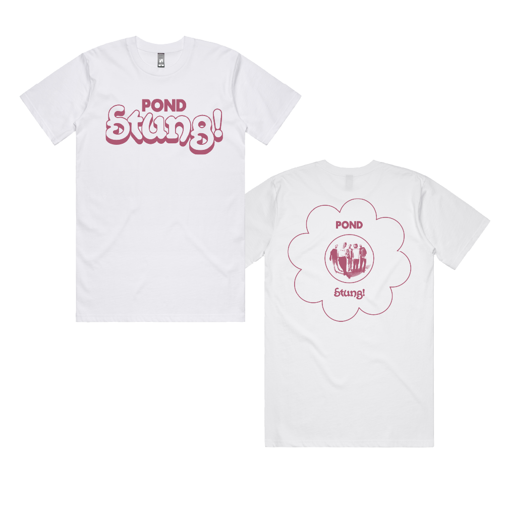 Pond / Stung! White & Pink T-Shirt – sound-merch.com.au