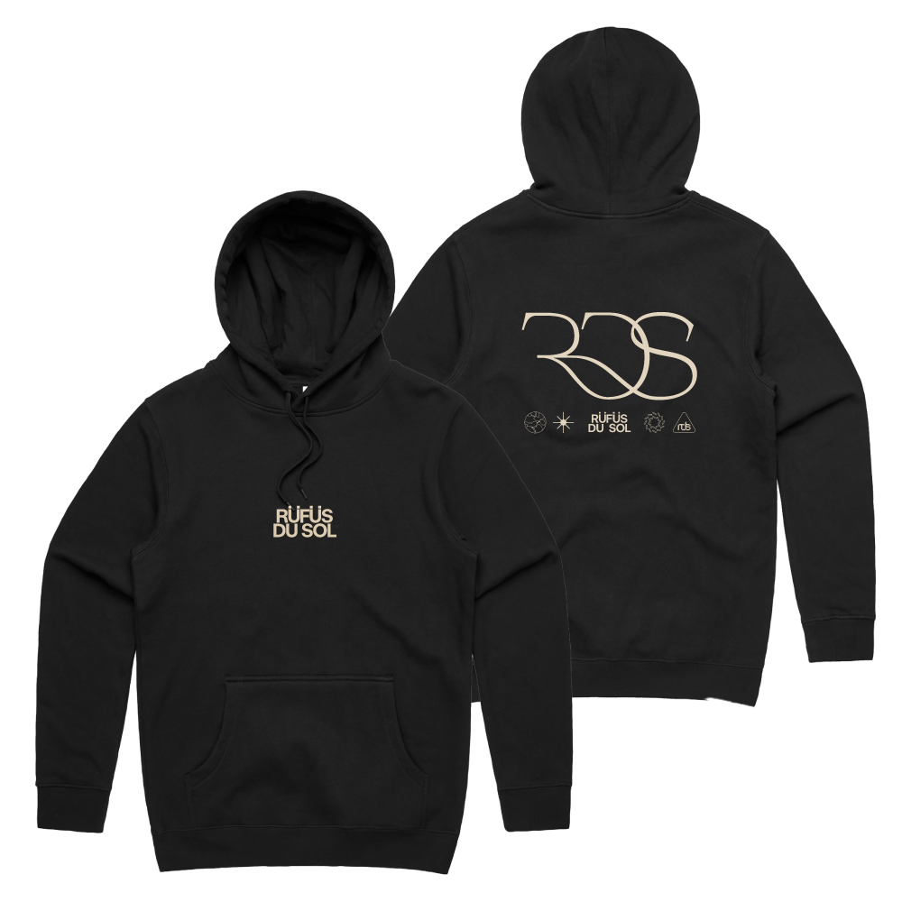 RÜFÜS DU SOL / RDS Logo Black Hoodie – sound-merch.com.au