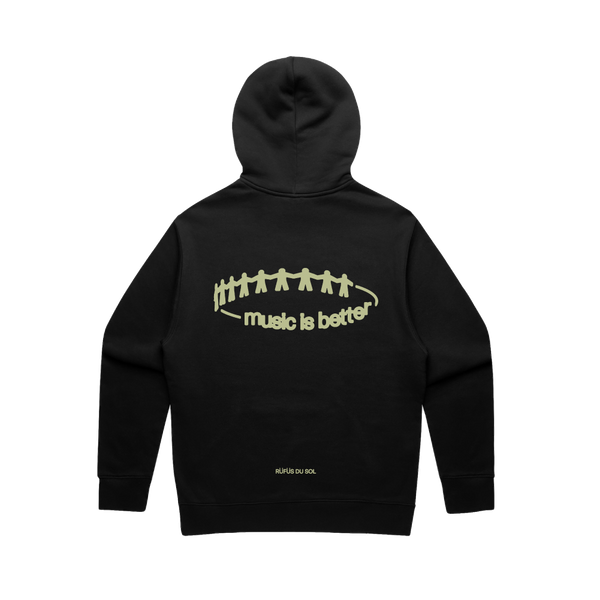 RÜFÜS DU SOL / Music is Better Black Hoodie – sound-merch.com.au