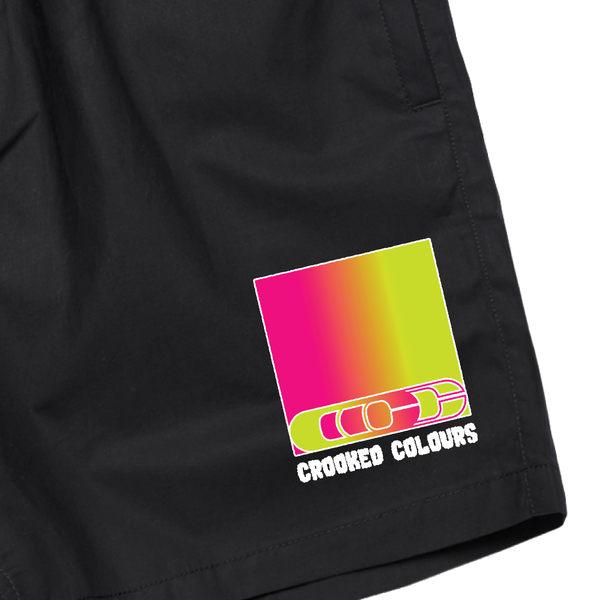 Crooked Colours / Surf Black Beach Shorts – sound-merch.com.au