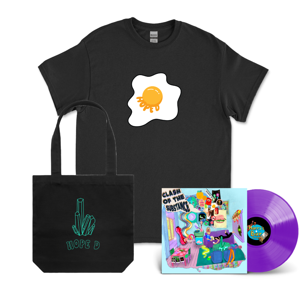 Hope D / Clash Of The Substance Teal & Purple Marble, Black Egg T-Shirt ...