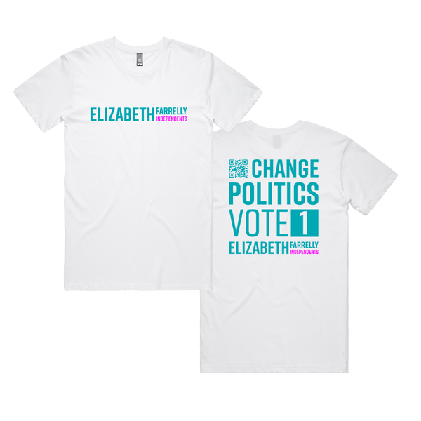 Elizabeth Farrelly / White T - Shirt – sound-merch.com.au