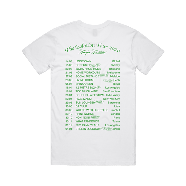 Flight Facilities 'Isolation Tour' White T-Shirt – sound-merch.com.au