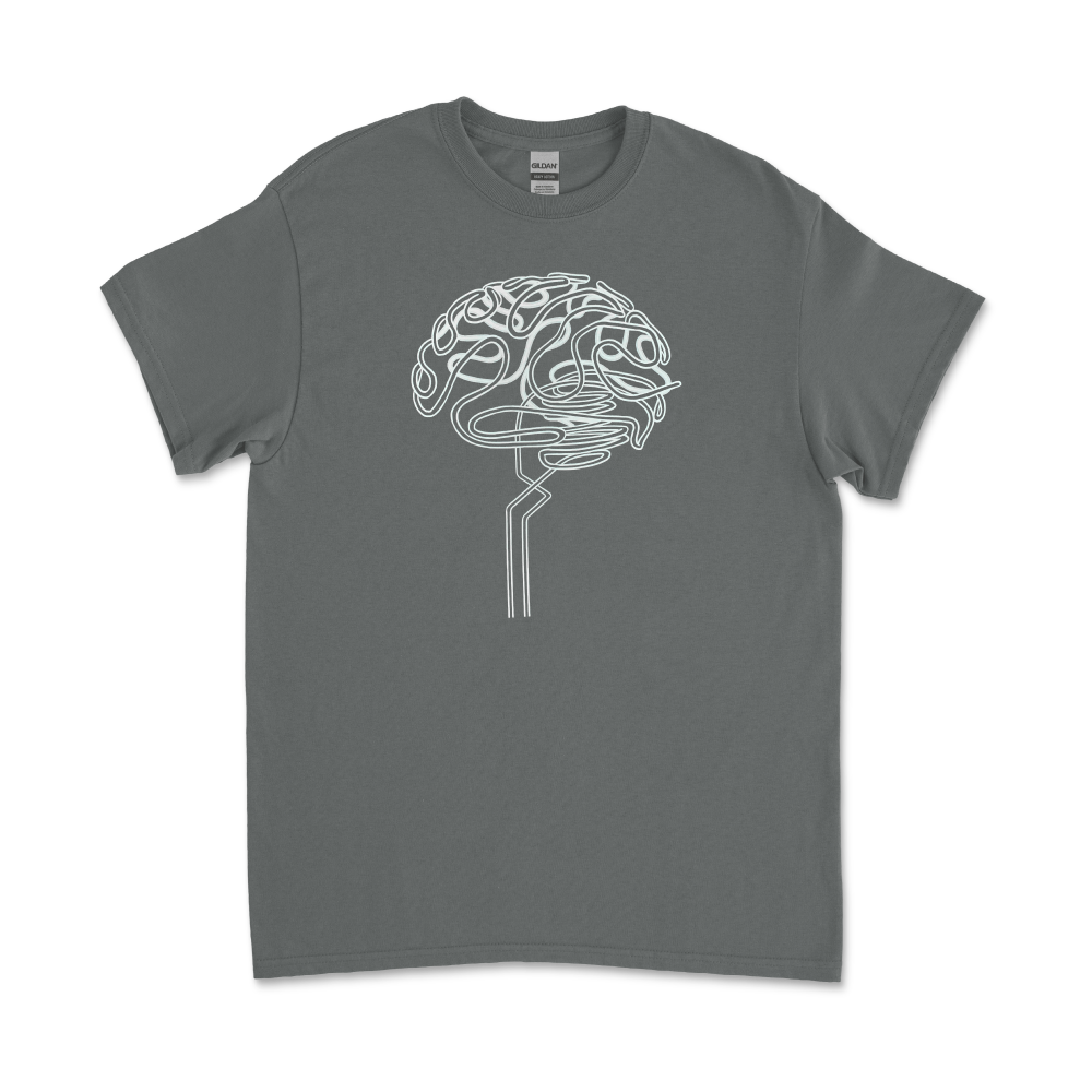 Neon Crimson Brain / Grey T-Shirt – sound-merch.com.au