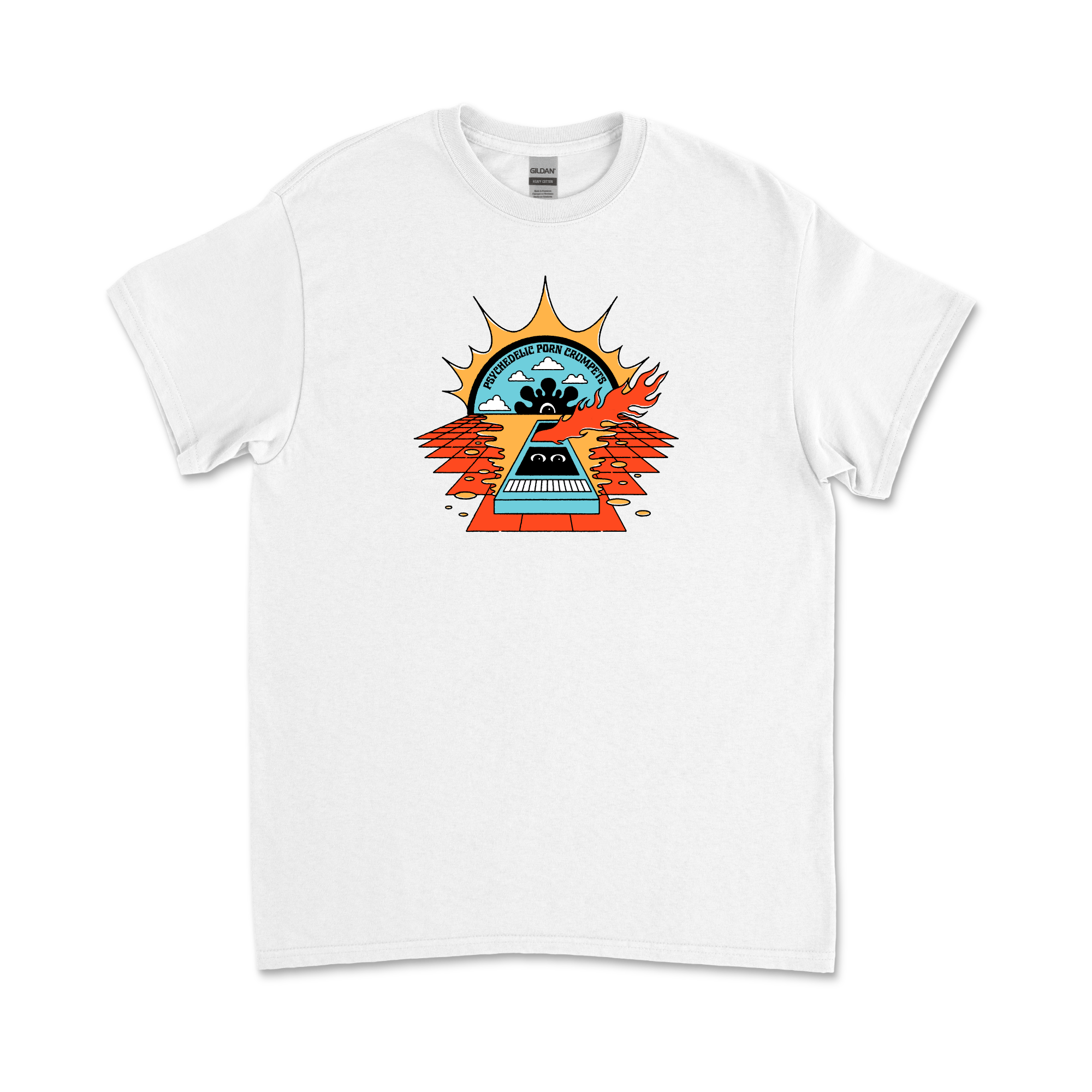 Psychedelic Porn Crumpets / Tape / White T-shirt – sound-merch.com.au