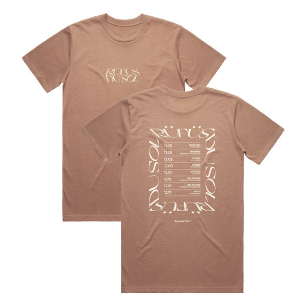 RÜFÜS DU SOL / Tour Dates Terracotta T-Shirt – sound-merch.com.au