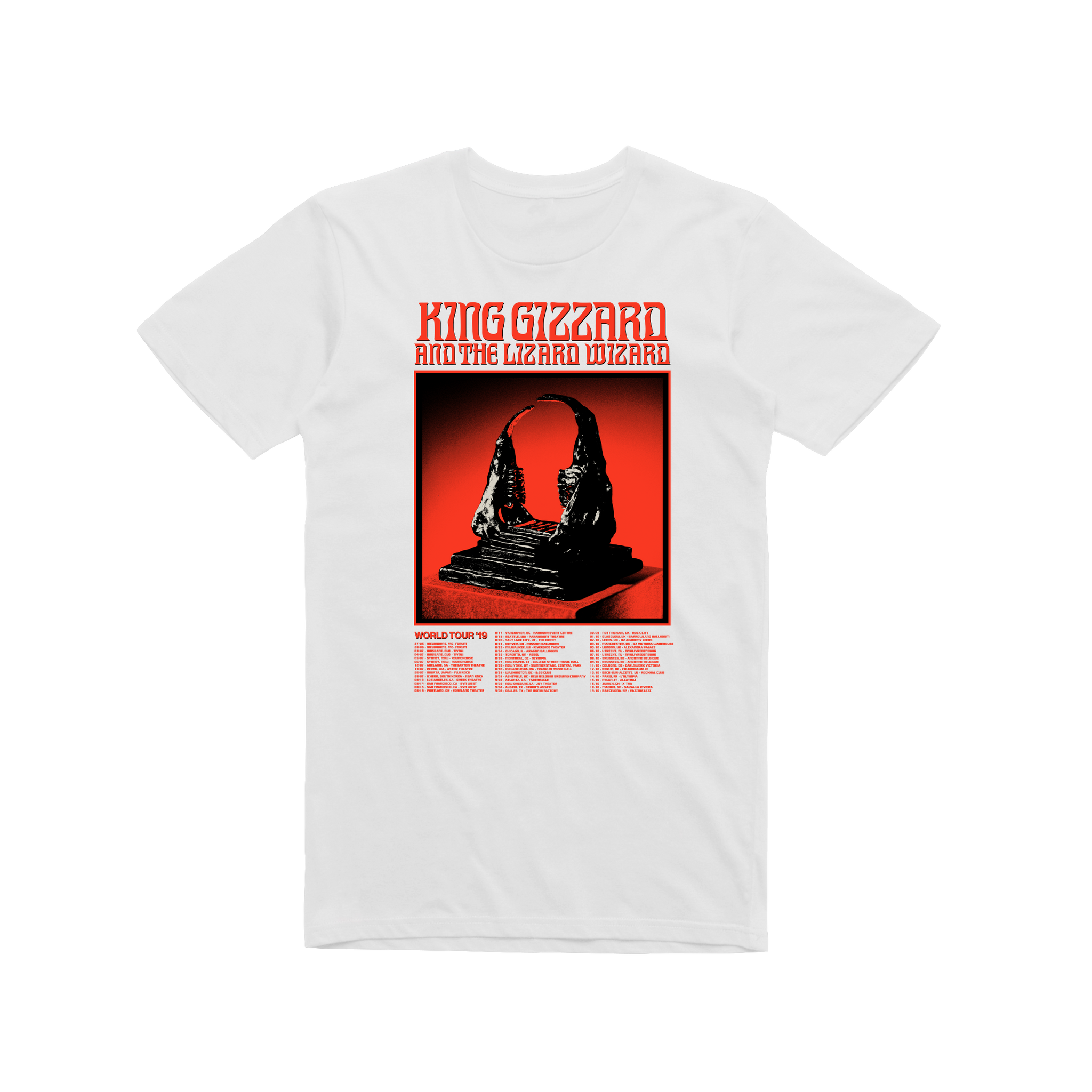 King Gizzard and The Lizard Wizard 'World Tour' White T-shirt. – sound ...