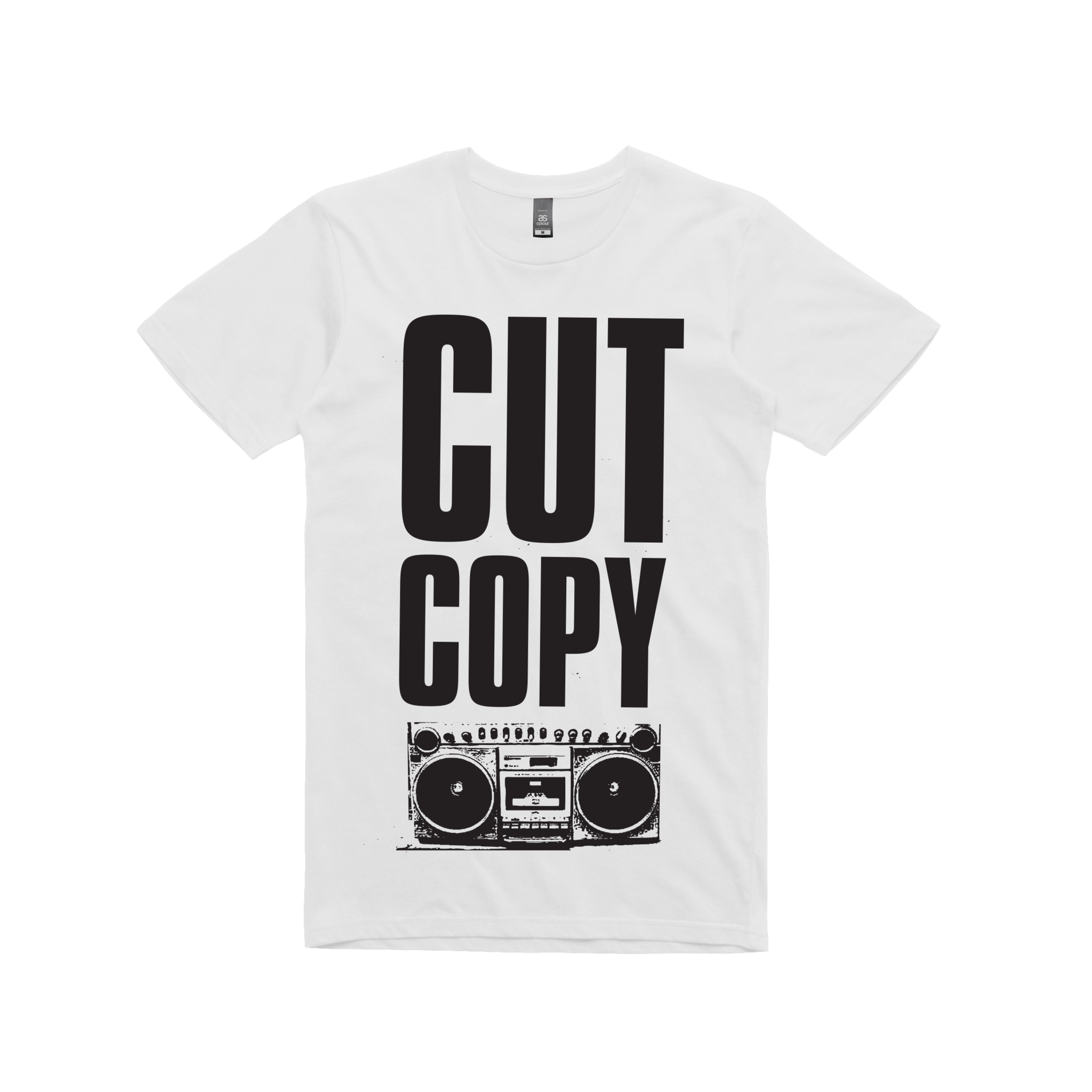 Cut Copy 'Boombox' white t-shirt – sound-merch.com.au