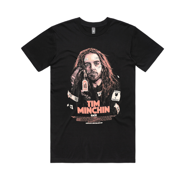 Tim Minchin / Back Tour Illustration / Black T-Shirt – sound-merch.com.au