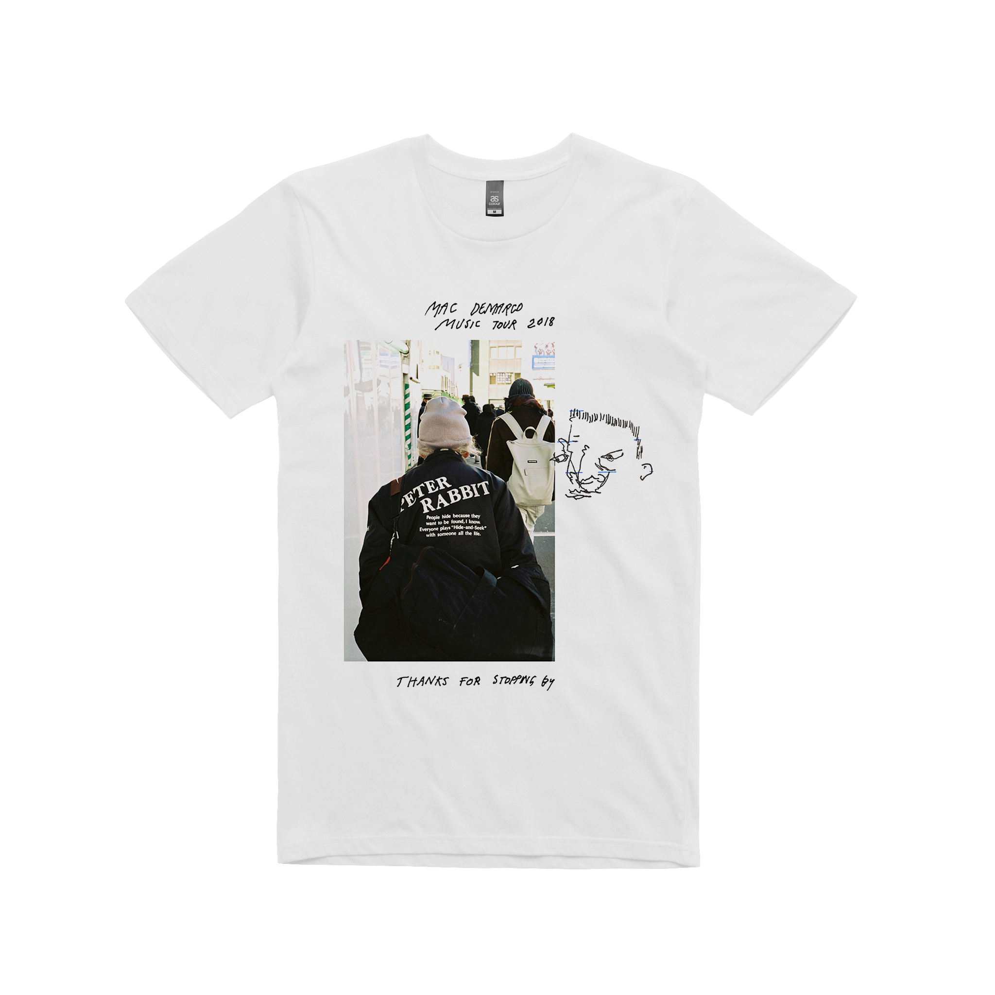 Mac Demarco 'Peter Rabbit' / white t-shirt. – sound-merch.com.au