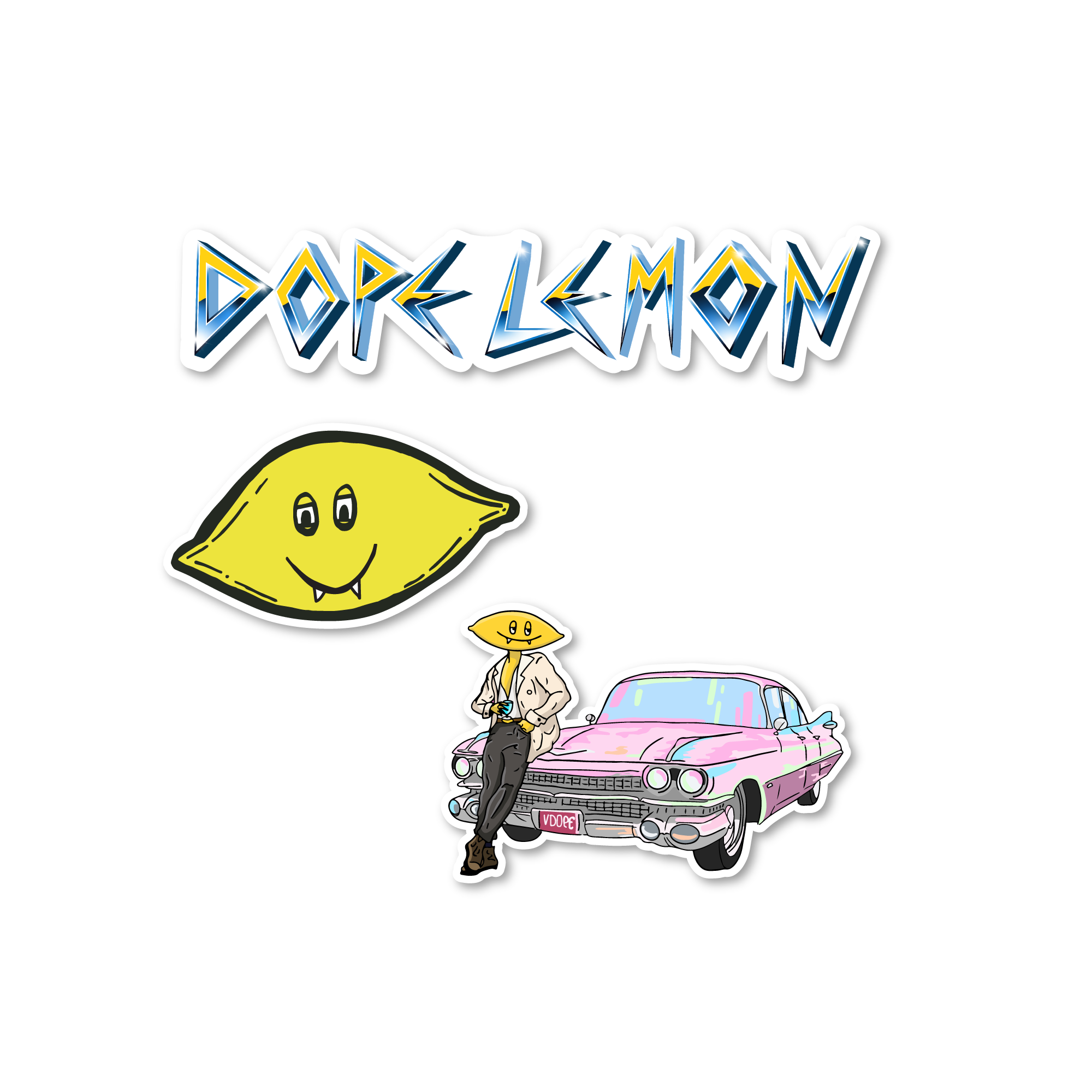 Pink Cadillac Sticker Pack – sound-merch.com.au