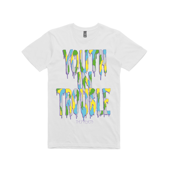 The Presets 'Youth In Trouble' white t-shirt – sound-merch.com.au
